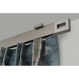 Garesa Gardinenstange &raquo;FLAT&laquo; 1 l&auml;ufig-l&auml;ufig Wunschma&szlig;l&auml;nge Rechteckprofil, Deckenmontage, perfekter Lauf, modern, verl&auml;ngerbar silber Aluminium B/L: 