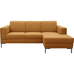 LOOKS by Wolfgang Joop Ecksofa &raquo;LOOKS VII L-Form&laquo; klare Linien, edles Design gelb 100% Polyester B/H/T: 214cm x 82cm x 146cm, Struktur, Longchair 