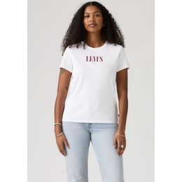 Levi's Levi's Damen Rundhalsshirt &raquo;THE PERFECT TEE&laquo; mit Logo im Metallic-Holo Print wei&szlig; M (38)