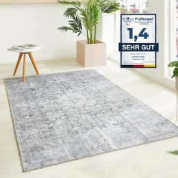 LUXOR living Teppich &raquo;Lago&laquo; rechteckig 6 mm H&ouml;he faltbarer Teppich, modernes Design, waschbar, In- und Outdoor geeignet grau Polyester B : 240cm 1 Stk