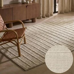 Ted Baker Wollteppich &raquo;Parker, auch als L&auml;ufer&laquo; rechteckig 7 mm H&ouml;he Wolle, Natur, handgewebt, Wohnzimmer, Schlafzimmer, Boho, Skandi beige Wolle B : 200cm 1 