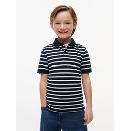 Tommy Hilfiger Jungen Poloshirt "FLAG POLO SS", blau, Gr. 92, Single Jersey, Obermaterial: 100% Baumwolle, Shirts, Kinder bis 16 Jahre, regular fit