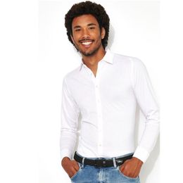 DESOTO Herren DESOTO Langarmhemd &raquo;Jerseyhemd Casual Kent langarm&laquo; Flexibler Stretch wei&szlig; XL, N-Gr