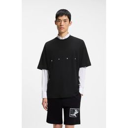 Hugo Herren Hugo T-Shirt &raquo;Dariso&laquo; Basic, Oversize Fit, reine Baumwolle schwarz XL
