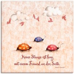 Artland Wandbild &raquo;Lebensweisheit Freunde&laquo; Tiere 1 Stk. tlg. als Alubild, Leinwandbild, Poster in verschied. Gr&ouml;&szlig;en beige B/H/T: 40cm x 40cm, Leinwandbild 