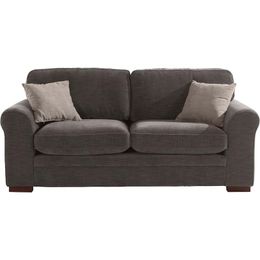 Home Affaire 2-Sitzer &raquo;Broughton&laquo; weicher Sitzkomfort, incl. 2 Zierkissen, Keder grau 100% Polyester B/H/T: 203cm x 92cm x 94cm, Samtoptik