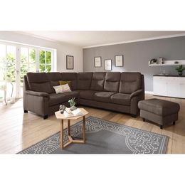 OTTO home Ecksofa &raquo;Boccaccio L-Form&laquo; mit Federkern, incl. Kopfteilverstellung, wahlweise Schlaffunktion braun Struktur weich (90% Polyester / 10% 