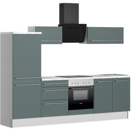 KOCHSTATION K&uuml;che &raquo;KS-Bern2&laquo; Breite 270 cm, wahlweise mit E-Ger&auml;ten, Seitenverkehrt stellbar gr&uuml;n B/H/T: 270cm x 192cm x 60cm, ohne E-Ger&auml;te