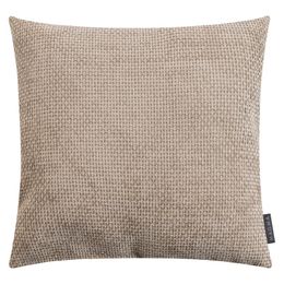MAGMA Dekokissen &raquo;ARLO Kissen 45x45&laquo; Luxuri&ouml;ses Zierkissen mit samtiger Struktur in zeitlosem Design beige Chenille, Faserb&auml;llchen (Polyester), Polyester B/