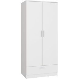 FORTE Kleiderschrank &raquo;Dreht&uuml;renschrank, Schublade, viel Stauraum&laquo; B/H/T 79,9/181/52,7, Schublade, Stauraum, FSC wei&szlig; Holzwerkstoff Wei&szlig;, B/H/T: 79,9cm
