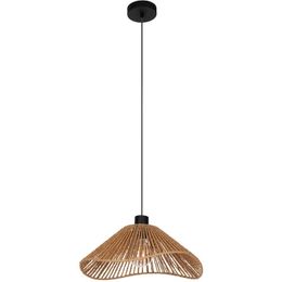 Eglo H&auml;ngeleuchte &raquo;Lavister Pendelleuchte, H&auml;ngelampe, Japan-Stil, Metall und Papier&laquo; E27 1 Stk. H&auml;ngeleuchte - H110 x &Oslash;39 cm - schwarz - 1X60W exkl. 