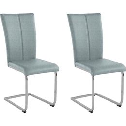 Home Affaire Freischwinger &raquo;Nils&laquo; (Set) 2 Stk.Stuhl belastbar bis 120 Kg, Gestell Metall im Chrom-Look oder Schwarz blau Holzwerkstoff, Metall, 