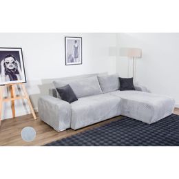 Collection AB Ecksofa &raquo;Pia L-Form, B: 237 cm&laquo; Schlaffunktion, Bettkasten & 2 Zierkissen, Federkern grau 100%Polyester B/H/T: 237cm x 41cm x 169cm, 