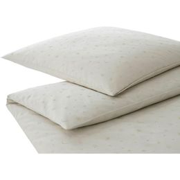 Elegante Bettw&auml;sche &raquo;Stars&laquo; 2 Stk. angenehmes Hautgef&uuml;hl beige Jacquard, Obermaterial: 100% Baumwolle B/L: 135cm x 200cm, 1 Stk., 1 Stk., Jacquard, B/L: 80cm x