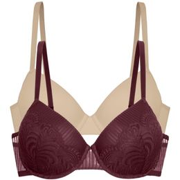 Dorina Halbschalen-BH &raquo;Emersyn&laquo; gepolsterte Cups, st&uuml;tzende B&uuml;gel beige 90, Cup G Halbschalen-BH
