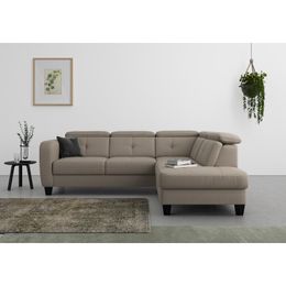 Sit & More sit&more Ecksofa &raquo;Belluci L-Form&laquo; inklusive Federkern, wahlweise mit Schlaffunktion und Bettkasten braun B/H/T: 249cm x 85cm x 195cm, Luxus-Microfaser