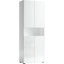 Welltime Hochschrank &raquo;MISTER, Hochschrank mit 6 geschlossenen und 1 offenen Fach&laquo; Made in Italy,Hochglanz lackiert, H&ouml;he 180 cm, mit Soft-Close 