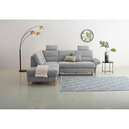 OTTO home Ecksofa &raquo;Westerland L-Form&laquo; Federkern-Polsterung, wahlweise mit Schlaffunktion, Bettkasten grau 100% Polyester B/H/T: 238cm x 90cm x 213cm, 