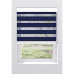 my home Doppelrollo &raquo;Greta&laquo; Lichtschutz ohne Bohren freih&auml;ngend mit Kassette, Befestigung mit Klemmtr&auml;gern blau Polyester 175cm, stufenlos 