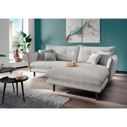 Home Affaire Ecksofa &raquo;Lazio, 255 x 180 cm, modern und bequem&laquo; Webstoff, L-Form, inkl. R&uuml;cken- und Zierkissen blau 100% Polyester B/H/T: 255cm x 94cm x
