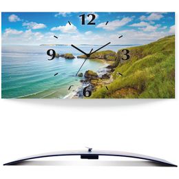 Artland Wanduhr &raquo;K&uuml;stenweg in Carrick-a-Rede&laquo; wahlweise mit Quarz- oder Funkuhrwerk, lautlos ohne Tickger&auml;usche gr&uuml;n B/H/T: 60cm x 30cm x 0,3cm, Funkuhr