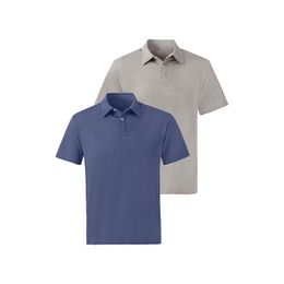 John Devin Herren Poloshirt &raquo;mit Slub-Garn Struktur&laquo; Packung, 2er-Pack, 2 Stk. aus leichter, strukturierter Baumwollqualit&auml;t - im 2er-Sparpack blau S 
