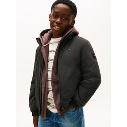 Tommy Hilfiger Jungen Outdoorjacke mit Kapuze Regular fit, f&uuml;r Kinder bis 16 Jahre schwarz 6 (116)