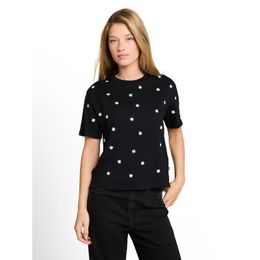 Tom Tailor Denim Damen Tom Tailor Denim T-Shirt mit All-Over Print schwarz XXL