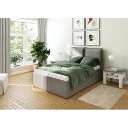 Maintal Polsterbett &raquo;Lyara&laquo; wahlweise ohne Matratze oder mit 3 Matratzenarten zur Auswahl grau Struktur fein (100% Polyester) Liegefl&auml;che L&auml;nge B: 200cm x 