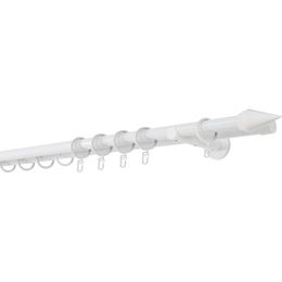 mydeco Gardinenstange &raquo;20mm Point Wandtr&auml;ger 14 cm&laquo; 2 l&auml;ufig-l&auml;ufig Fixma&szlig; wei&szlig; Aluminium B/L: 220cm, 2 l&auml;ufig