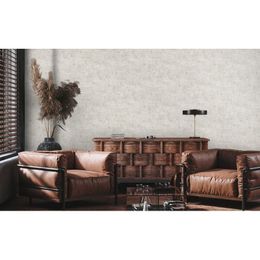Livingwalls living walls Vliestapete &raquo;Stories of Life Vintage Strukturtapete Grau Gold&laquo; Abriebeffekte einfarbig uni aufgesch&auml;umt Vlies-Tapete f&uuml;r er Wohnzimmer 