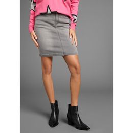 Arizona Damen Jeansrock &raquo;Ultra-Stretch&laquo; extra eng geschnitten grau 48