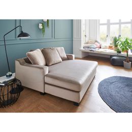 ATLANTIC HOME COLLECTION OTTO home Big-Sofa &raquo;Nobel&laquo; Megasessel, Loveseat, inkl. 5 R&uuml;ckenkissen, frei im Raum stellbar beige B/H/T: 158cm x 89cm x 173cm, Samtvelours