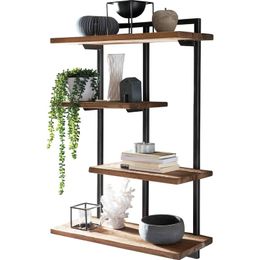 Sit Wandregal &raquo;ROMANTEAKA H&auml;ngeregal aus Teakholz mit 4 B&ouml;den im Industrial-Stil&laquo; Recyceltes Teakholz im modernen Industrial-Design braun B/H/T: 70cm 