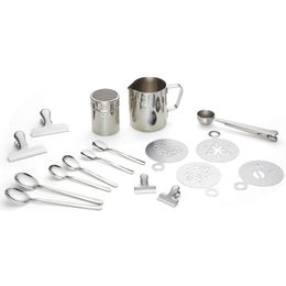 ECHTWERK Barista-Set Kaffeezubeh&ouml;r-Set, ideal f&uuml;r Cappuccino oder Latte Macchiato, 23-tlg. silber Edelstahl Einheitsgr&ouml;&szlig;e