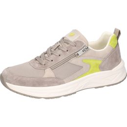 Waldl&auml;ufer WALDL&Auml;UFER Herren Sneaker "H-JACK", Gr. 11,5, beige, Textil, Veloursleder, unifarben mit Farbeinsatz, Schuhe, Bequemschuh, Komfortschuh mit