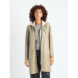 Maze Damen Langjacke "4202199", wei&szlig;, Gr. XS, Obermaterial: 100% Lammleder. Innenfutter: 100% Baumwolle. &Auml;rmelfutter: 100% Polyester. Kapuze: 55%