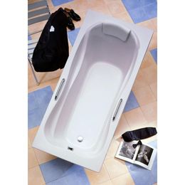Ottofond Badewanne &raquo;Jamaica&laquo; H&ouml;he 58 cm mit Wannentr&auml;ger, Ablaufgarnitur, Nackenkissen und Griffe wei&szlig; Sanit&auml;racryl Einheitsgr&ouml;&szlig;e