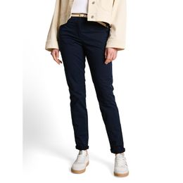 Tom Tailor Damen Tom Tailor Chinohose &raquo;Tom Tailor Chino&laquo; mit G&uuml;rtel und Stretch blau 34, L&auml;nge 30