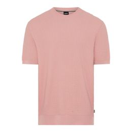 BOSS Herren Kurzarmpullover "Nilton"light, pastel pink686, Gr. L, unifarben, Strick, Obermaterial: 100% Baumwolle, Pullover, Premium Menswear