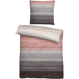 Biberna Bettw&auml;sche &raquo;0614610&laquo; 2 Stk. feiner Glanz + weicher Griff, pflegeleicht, ganzj&auml;hrig einsetzbar, RV gold Satin, Obermaterial: 100% Baumwolle B/L: 155cm 