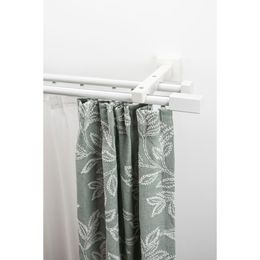 Garesa Gardinenschiene &raquo;Cubus, Quader Innenlauf&laquo; 2 l&auml;ufig-l&auml;ufig Wunschma&szlig;l&auml;nge Innenlauf-Vorhanggarnitur, verl&auml;ngerbar, Holz-Aluminium wei&szlig; B/L: 