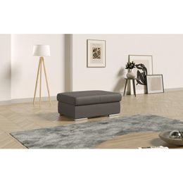 Sit & More sit&more Polsterhocker &raquo;Broadway&laquo; grau Luxus-Microfaser aus 100% Polyester B/H/T: 99cm x 42cm x 65cm, Luxus-NaturLEDER