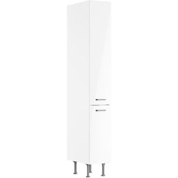KOCHSTATION Apothekerschrank &raquo;KS-Paula&laquo; 30 cm breit, 211 cm hoch, mit 2 Ausz&uuml;gen, 5 Ablagen wei&szlig;, B/H/T: 30cm x 211,8cm x 58,4cm, Schubladen: 2 Stk.