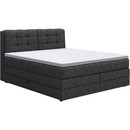 COTTA Boxspringbett &raquo;Fort II, in verschiedenen Breiten erh&auml;ltlich - auch als Familienbett!&laquo; inkl. Bettkasten und Topper grau 100% POLYESTER (PES) 