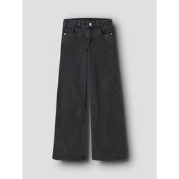 name it M&auml;dchen Weite Jeans &raquo;NKFPOLLY X-WIDE JEANS 3057-FR NOOS&laquo; Baumwollmischung, Wide Fit an den Beinen, leichter Used Look schwarz 92, N-Gr