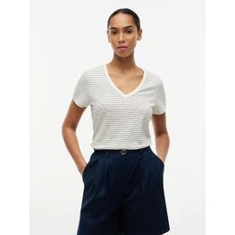 Tommy Hilfiger Damen Kurzarmshirt &raquo;CO LINEN V-NECK SHORT SLEEVE TEE&laquo; mit V-Ausschnitt, Regular Fit L (42/44)