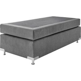Westfalia Schlafkomfort Boxspringbett &raquo;Holland&laquo; ohne Kopfteil, frei im Raum stellbar grau Microvelours (100% Polyester) Microvelours Ohne Topper, Liegefl&auml;che B/L: 100cm x 
