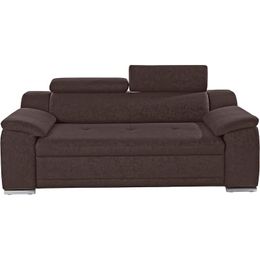 Sit & More sit&more 3-Sitzer &raquo;Andiamo, B: 200 cm, Kopfteilverstellung, Wellenunterfederung&laquo; Komfortable Sitzh&ouml;he 43 cm, frei im Raum stellbar, modernes Design 