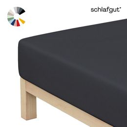 Schlafgut Spannbettlaken &raquo;Basic Cotton Bettlaken, 160 g/m&sup2;, 100% Baumwolle, Spannbetttuch&laquo; Spannbettlaken bis 20 cm Matratzenh&ouml;he, b&uuml;gelfrei und pflegeleicht 